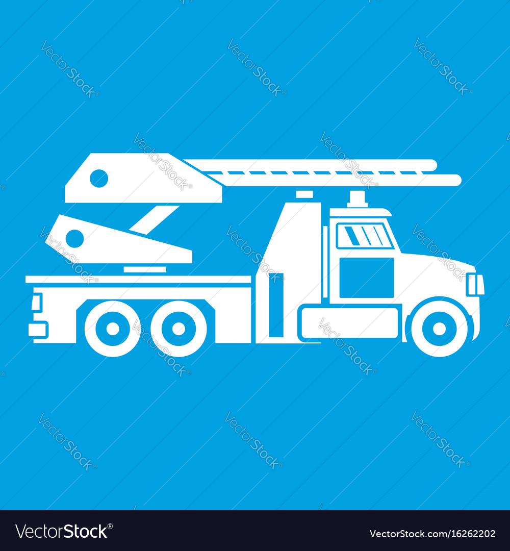 Fire engine icon white Royalty Free Vector Image