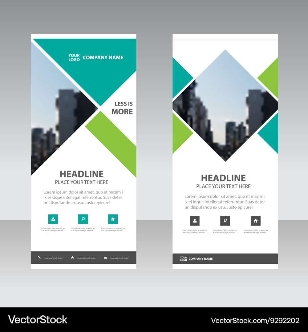 Green Business Roll Up Banner flat design template