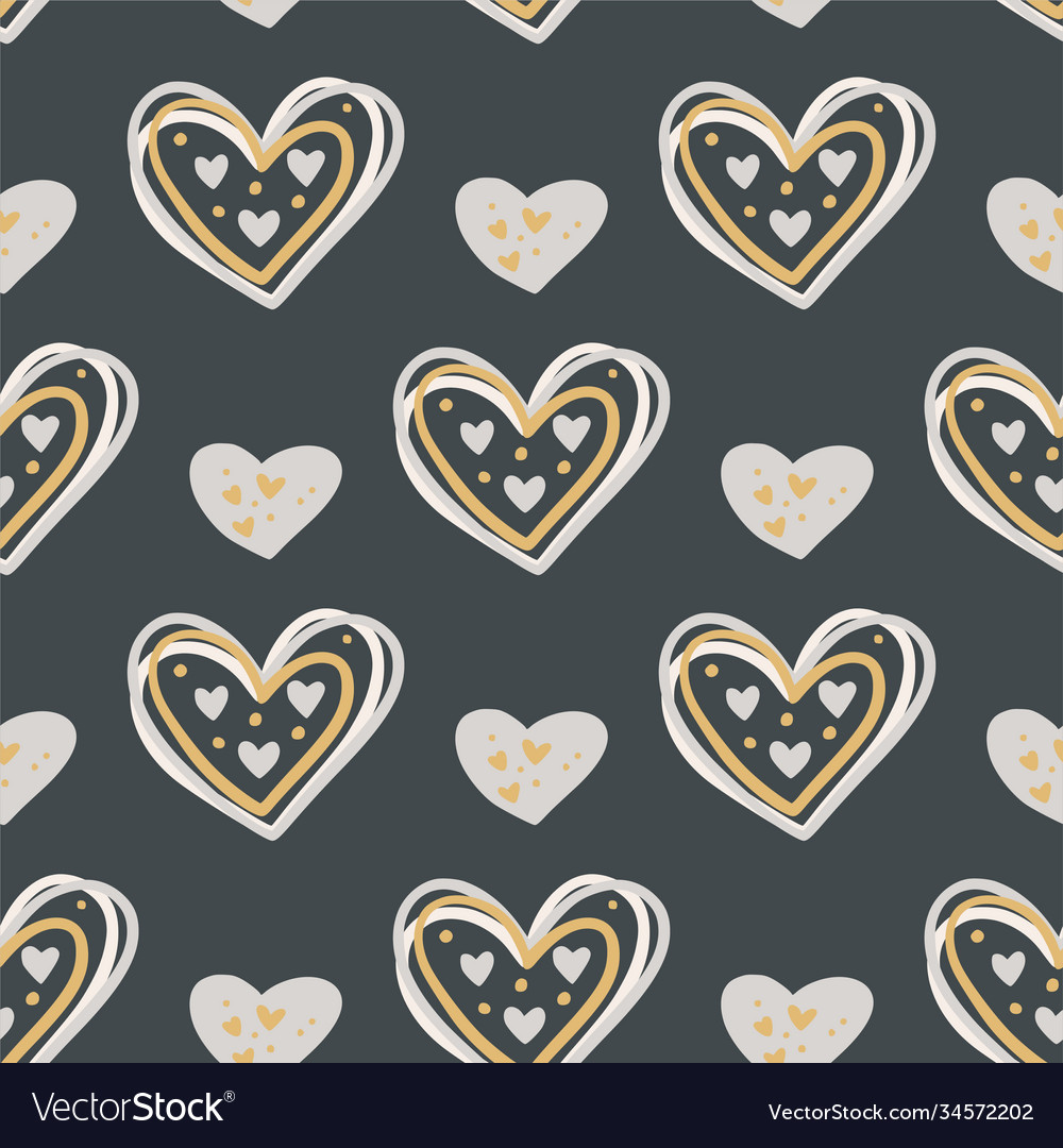 Heart seamless pattern Royalty Free Vector Image