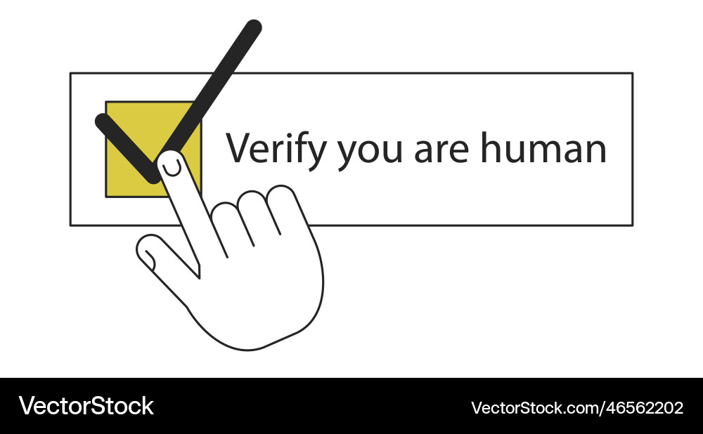 Human verification duo color line concept spot Vector Image