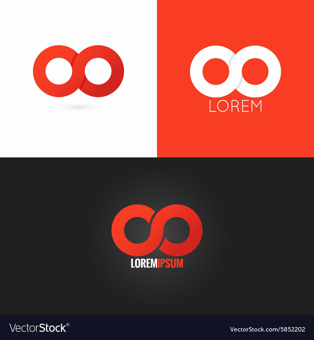 Infinity symbol logo design icon set background Vector Image