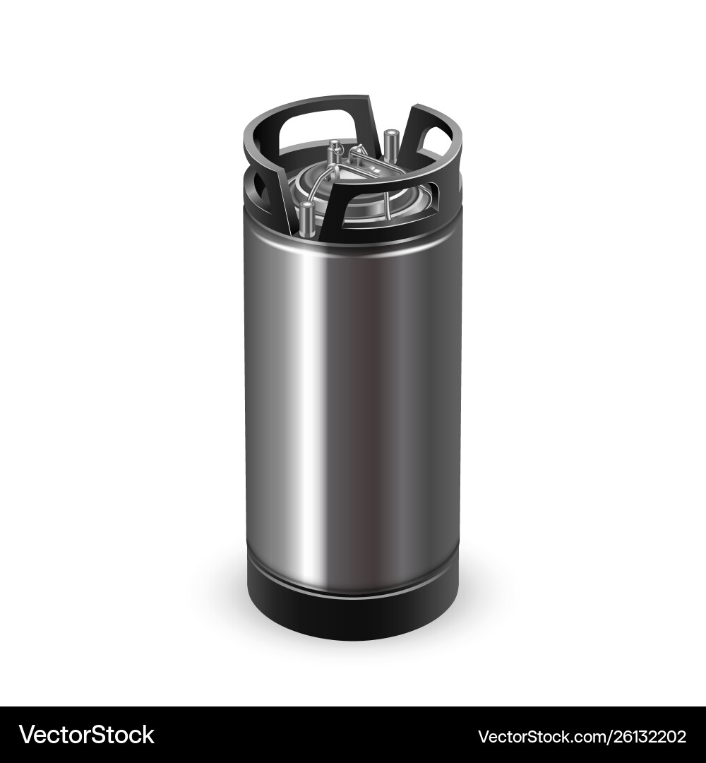 Modern black and chrome metallic keg barrel Vector Image