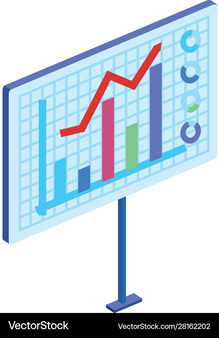Paper board with infographic isolated icon Vector Image