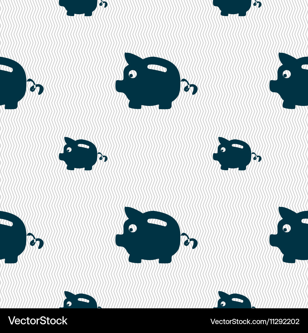 Piggy bank icon sign seamless pattern Royalty Free Vector