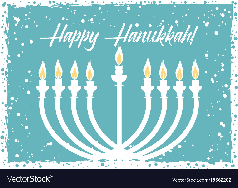 Postcard for festival of lights hanukkah Vector Image