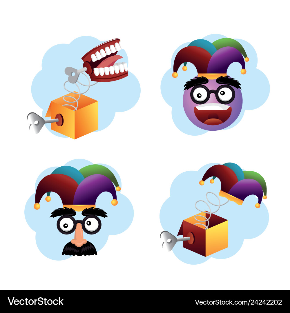 Set humor things to fools day celebration Vector Image