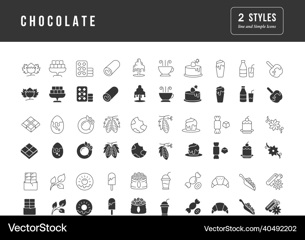 Set of simple icons chocolate Royalty Free Vector Image
