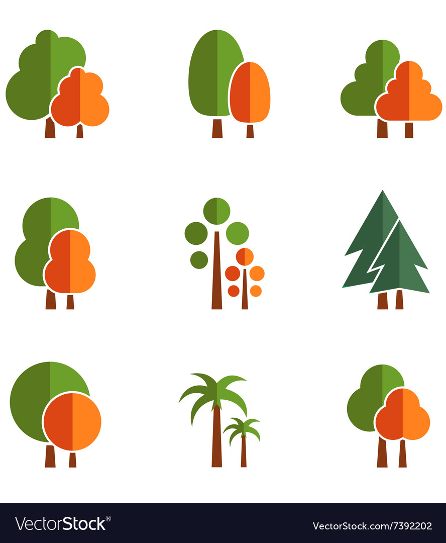 Set tree icons Royalty Free Vector Image - VectorStock