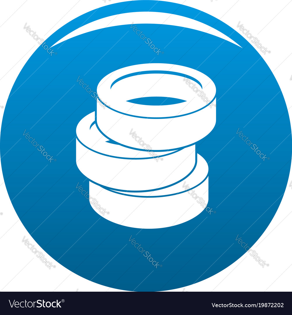 Stack tire icon blue Royalty Free Vector Image