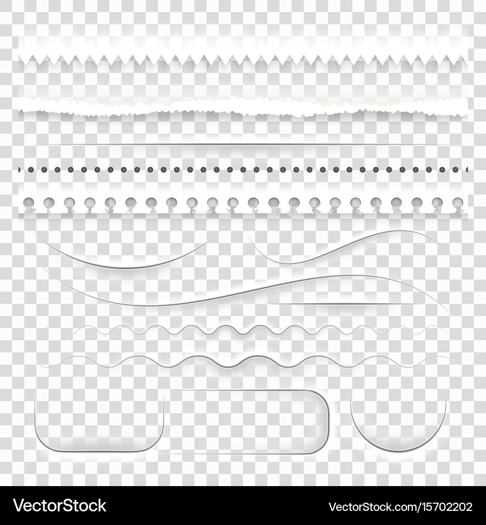 White paper decorative dividers eps 10 Royalty Free Vector