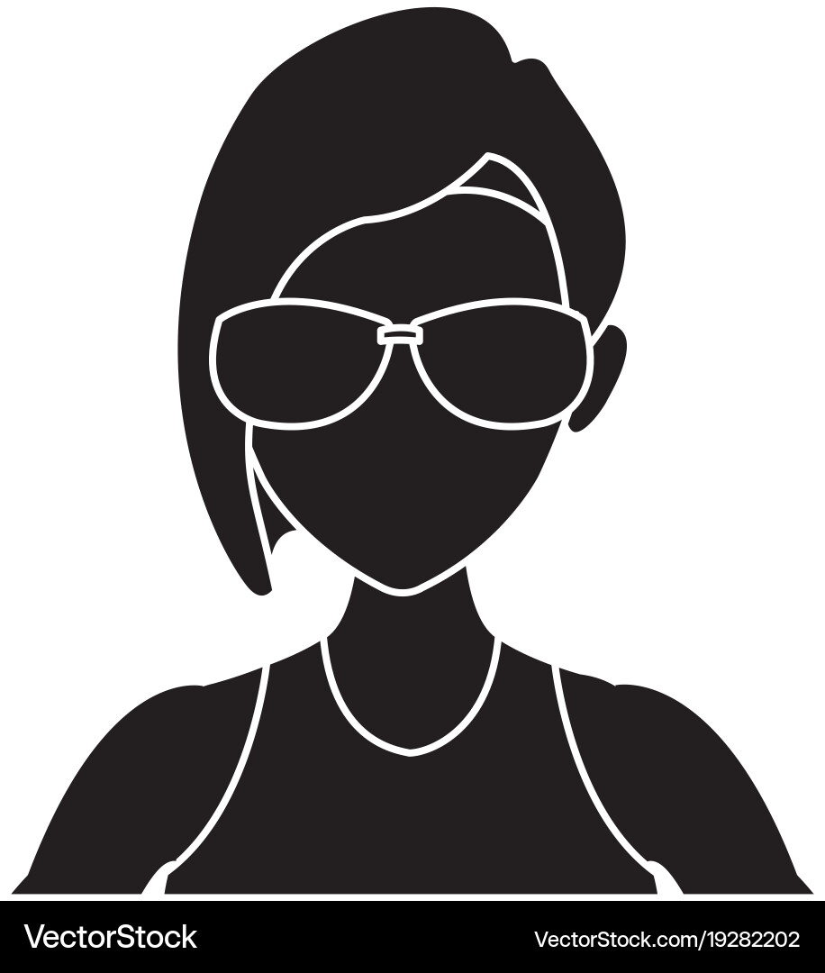 Woman face with sunglasses Royalty Free Vector Image