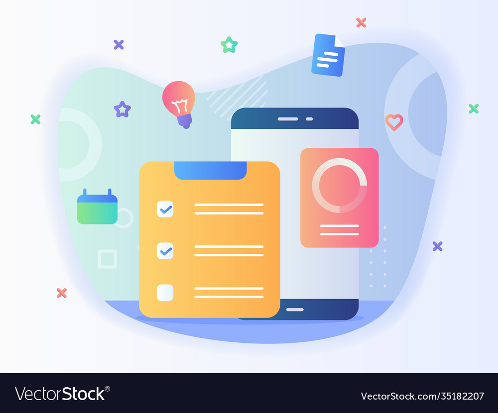 Concept to do list task done check Royalty Free Vector Image