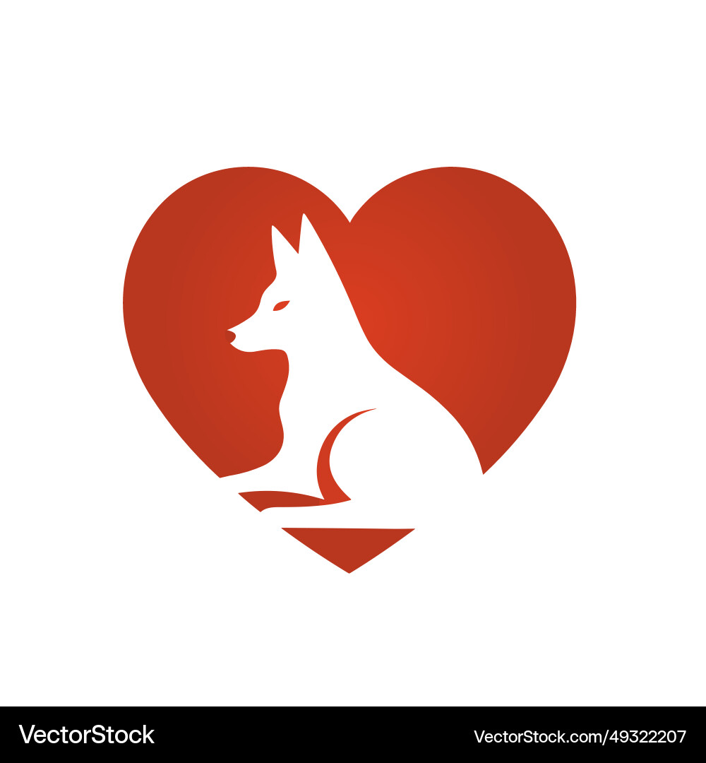 Dog rescue service filled red logo Royalty Free Vector Image