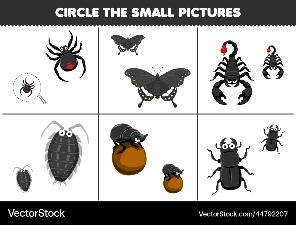 Education game for children choose the small Vector Image