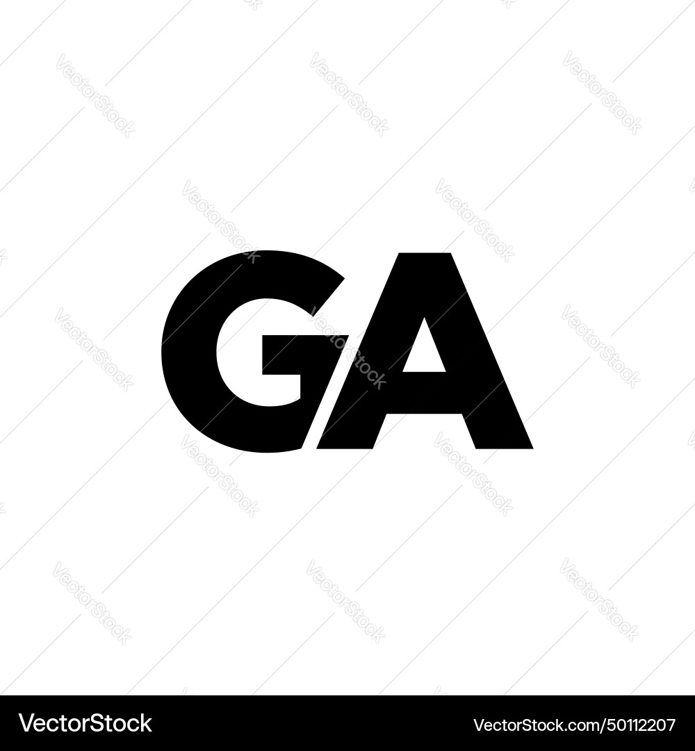 Letter g and a ga logo design template minimal Vector Image