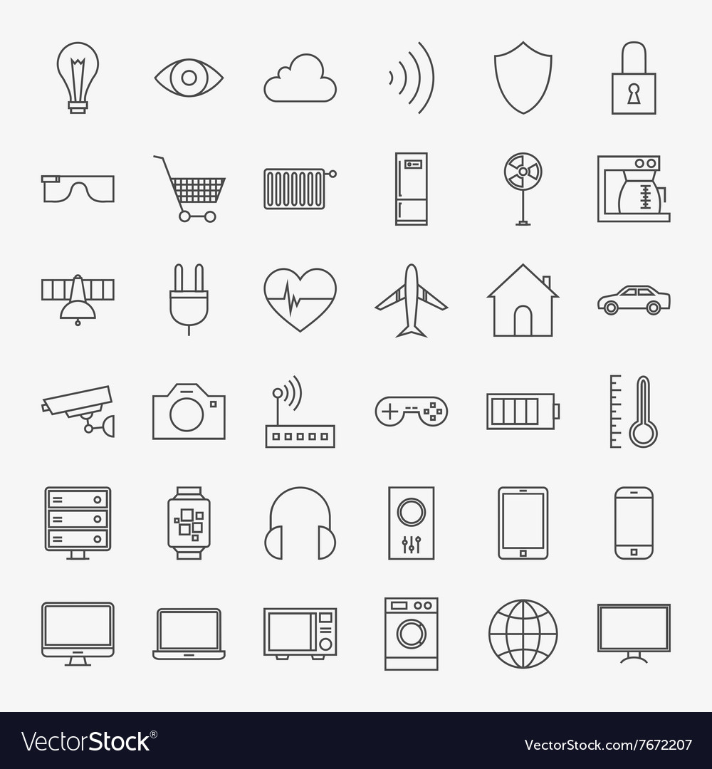 Line internet of things design icons big set Vector Image