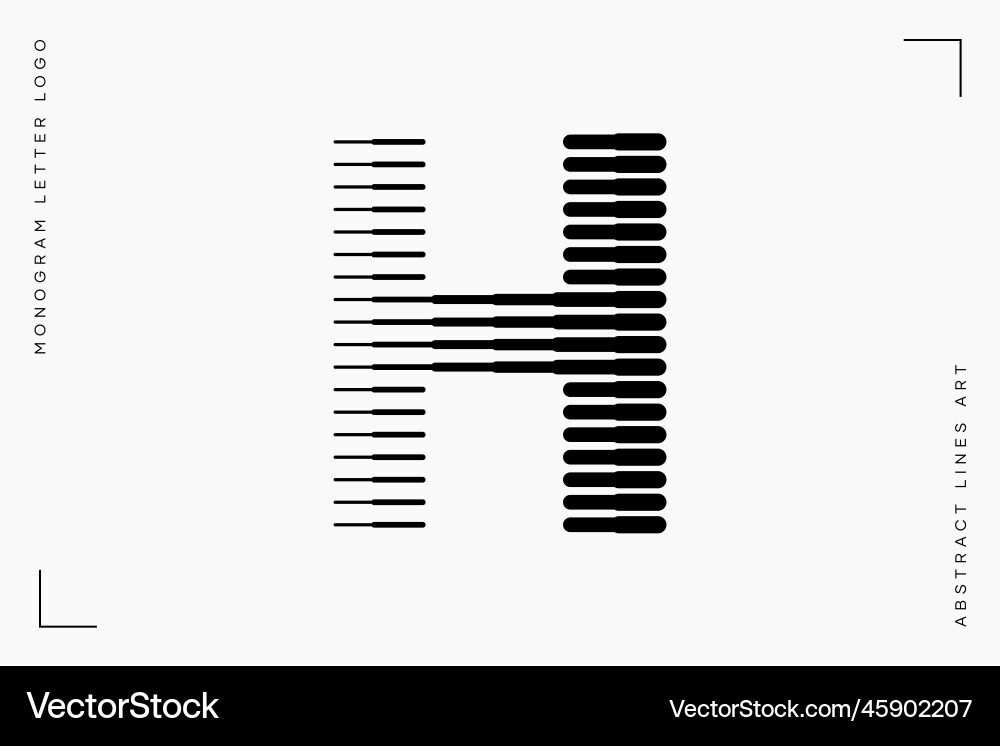 Monogram letter h abstract modern lines art logo Vector Image