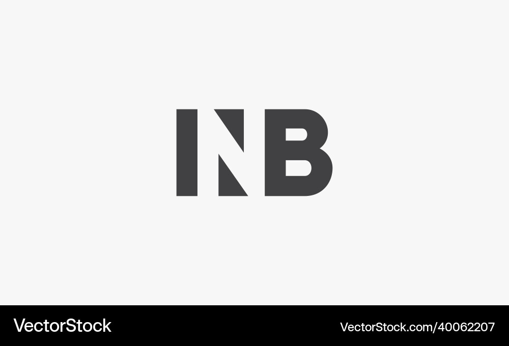 Nb letter logo concept isolated on white Vector Image