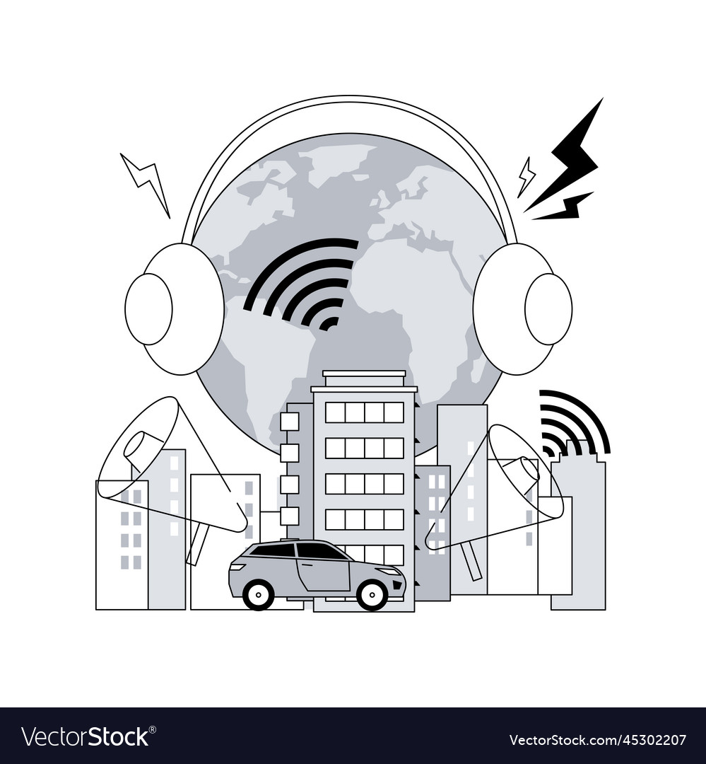 Noise pollution abstract concept Royalty Free Vector Image