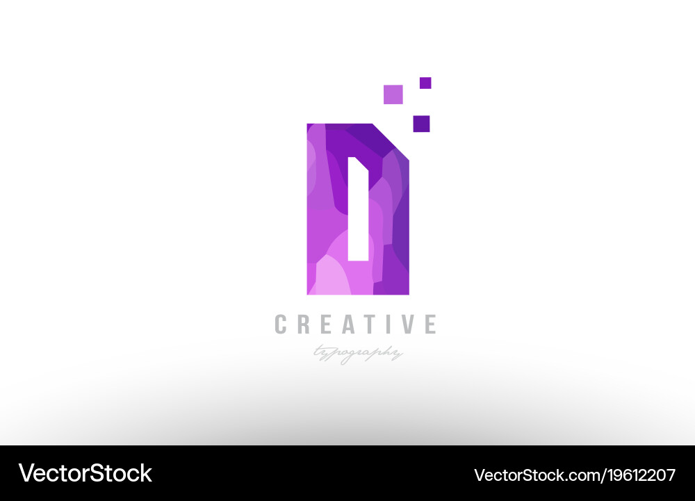 Pink alphabet letter logo d with squares Vector Image