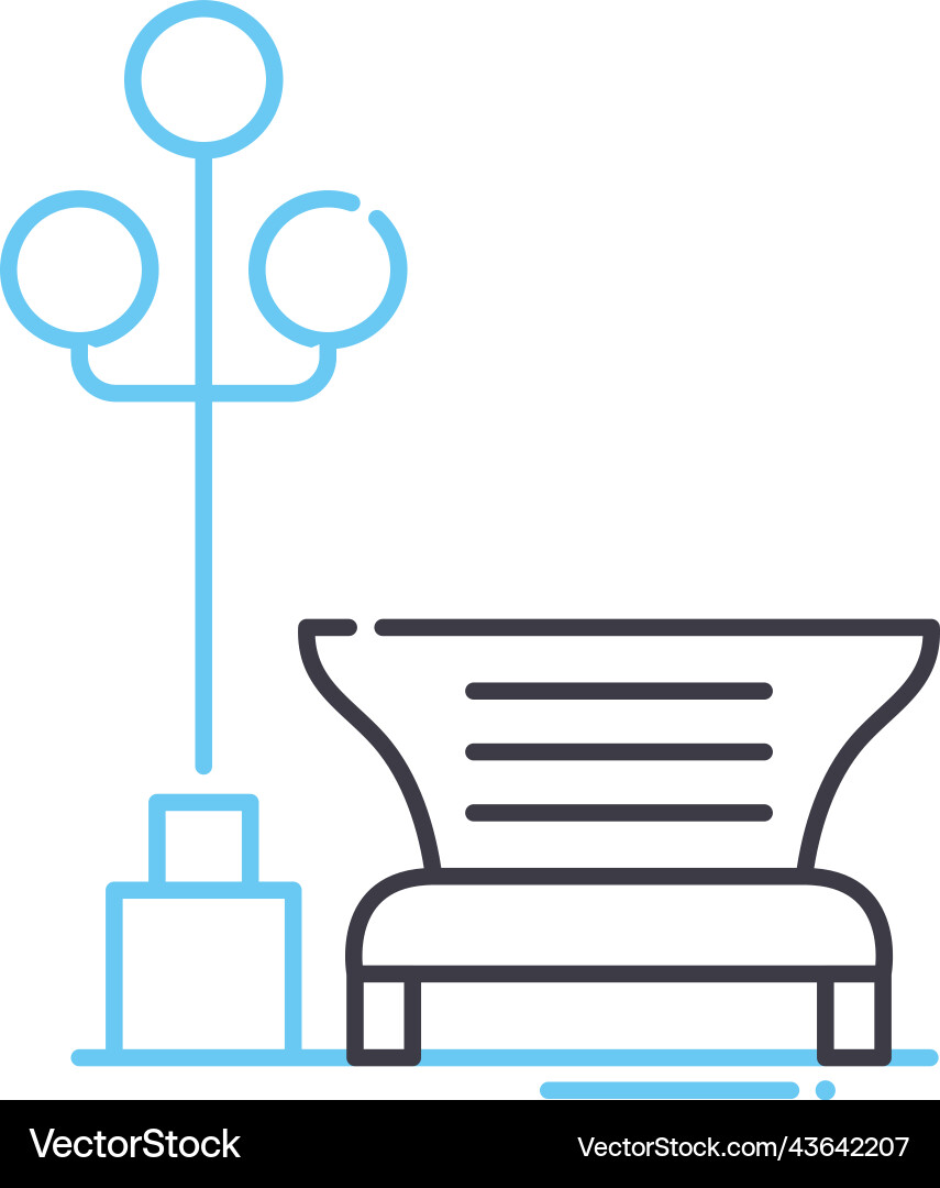Public park line icon outline symbol Royalty Free Vector