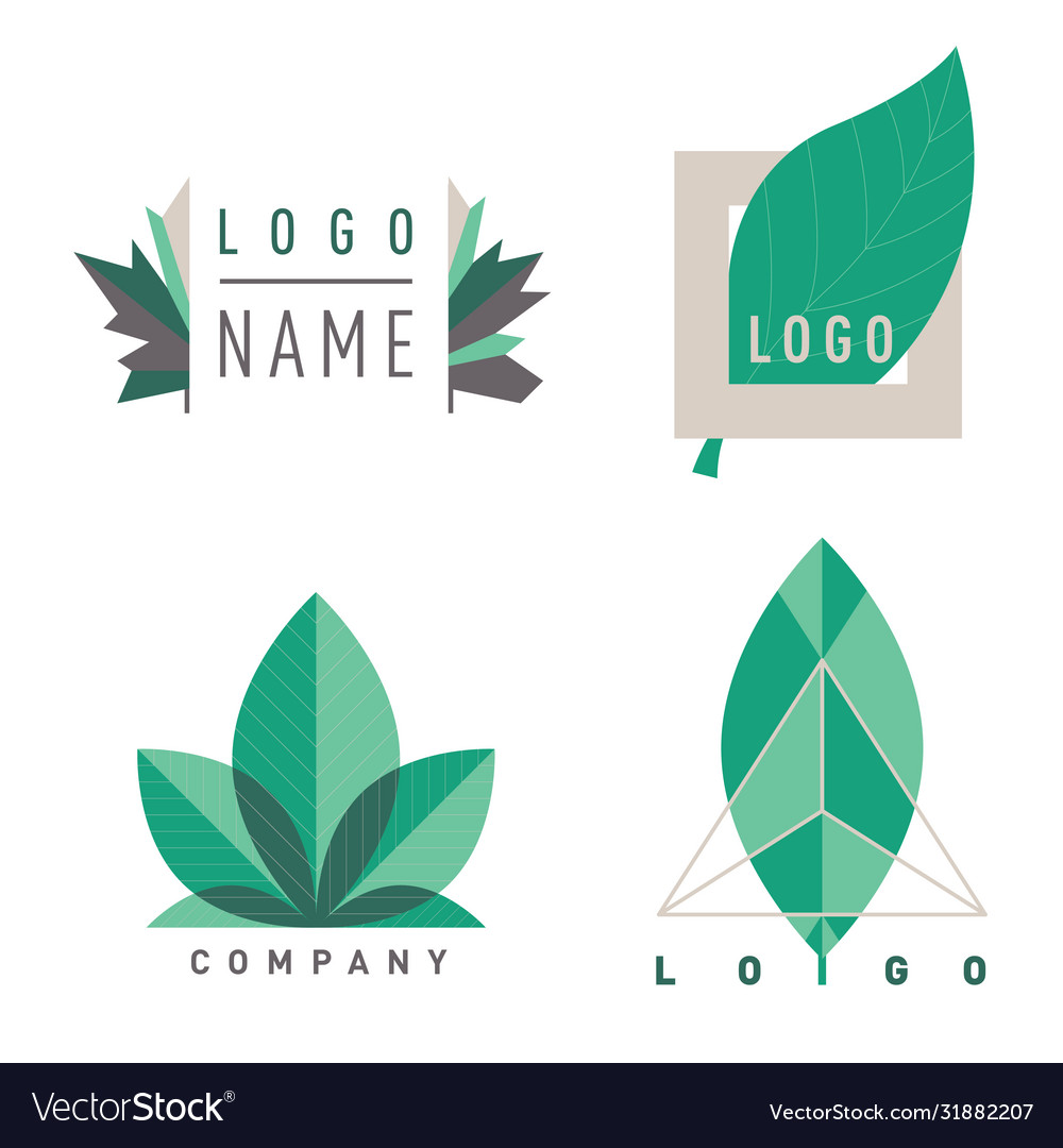 Tree leaf logo design Royalty Free Vector Image