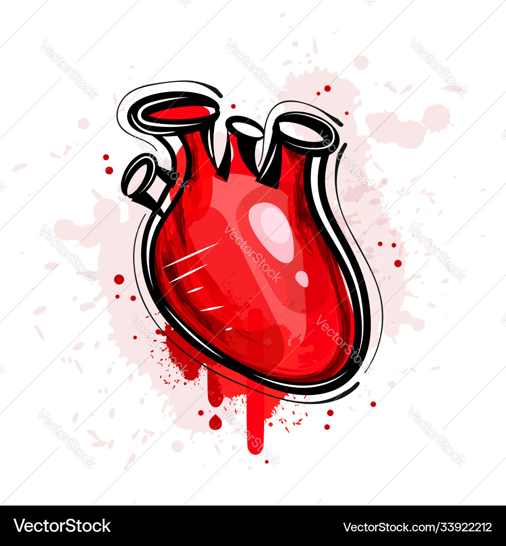 Abstract grunge heart blood Royalty Free Vector Image