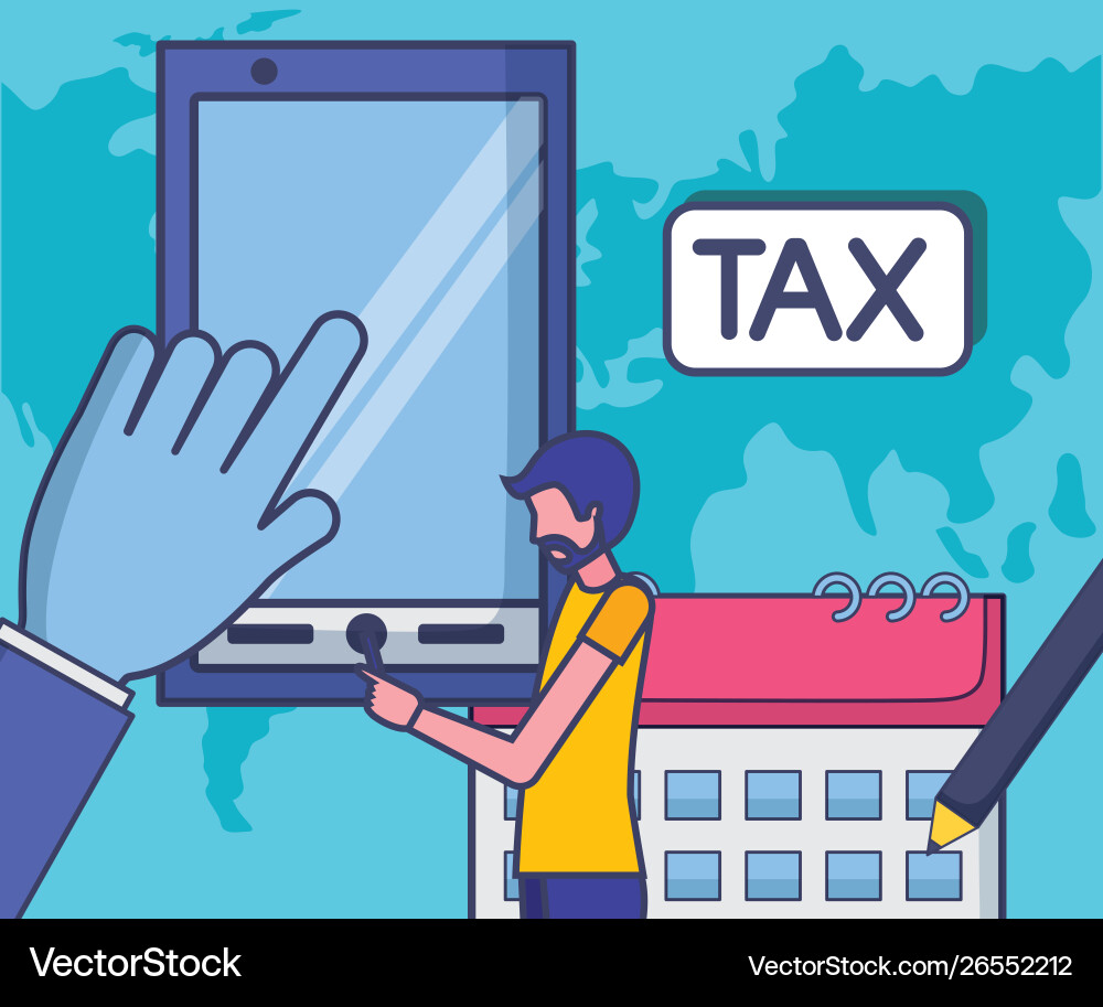 Avatar man with tax design Royalty Free Vector Image