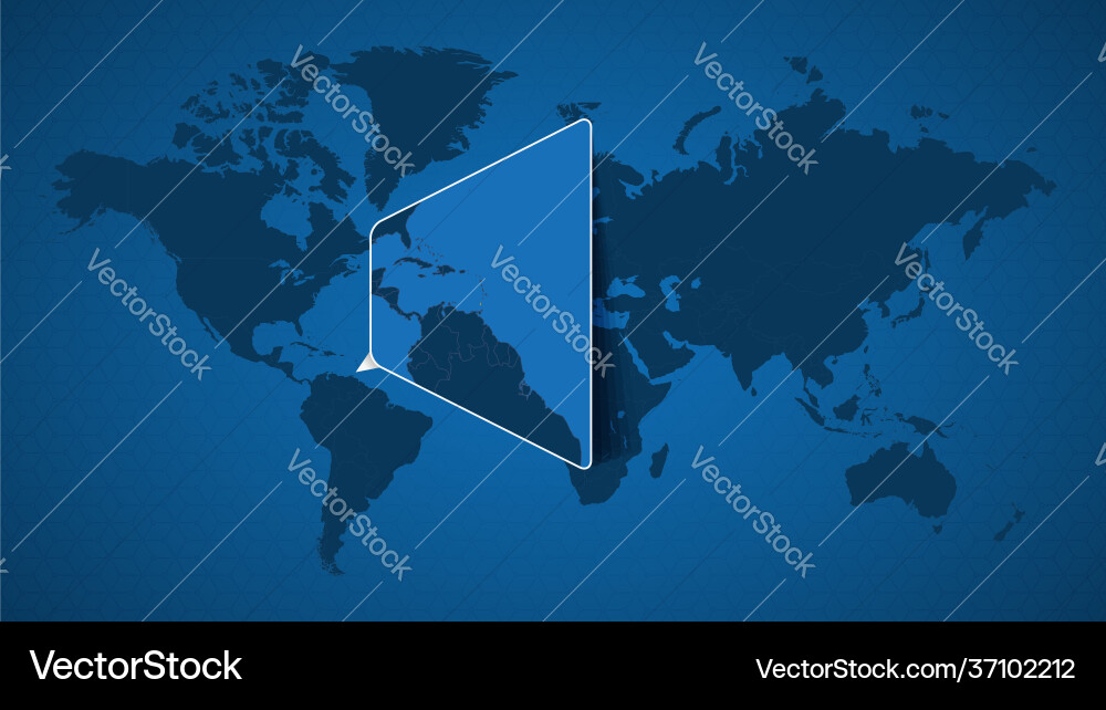Detailed world map with pinned enlarged map Vector Image