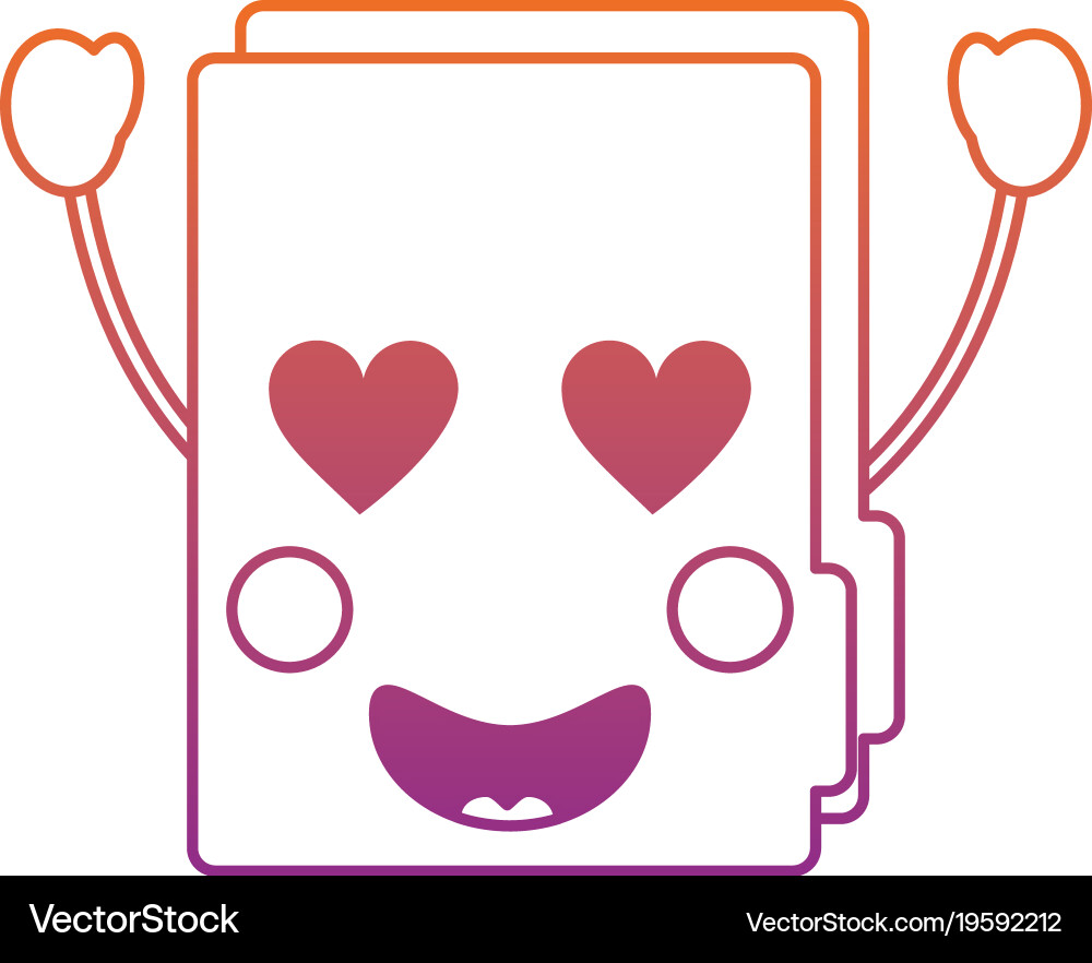 File folder heart eyes kawaii icon image Vector Image