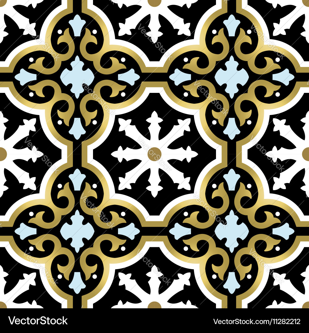 Gold ornamental seamless pattern in vintage style Vector Image