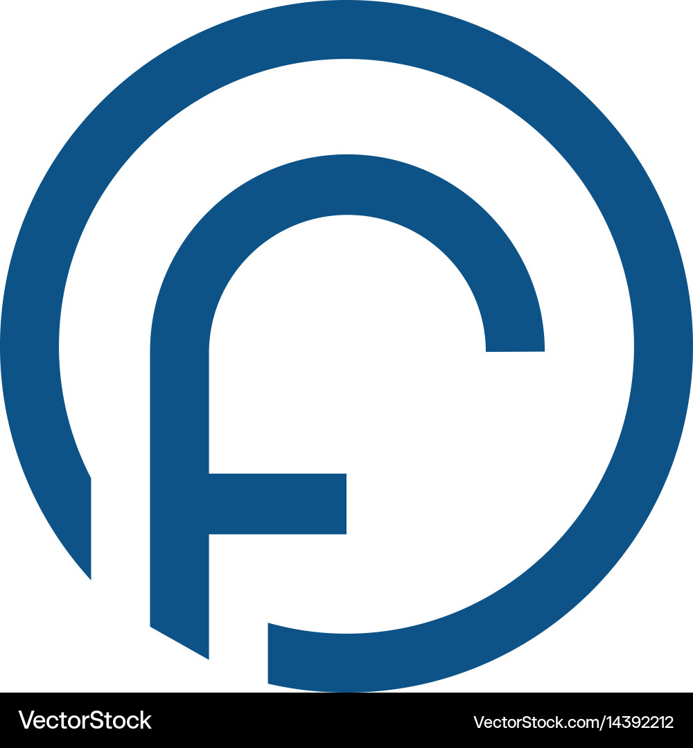 Letter f with circle logo Royalty Free Vector Image