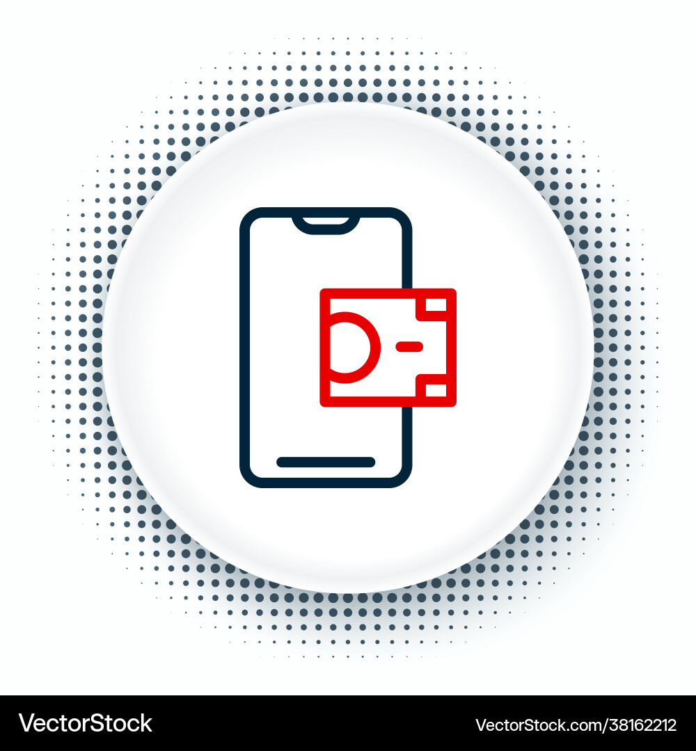 Line mobile banking icon isolated on white Vector Image