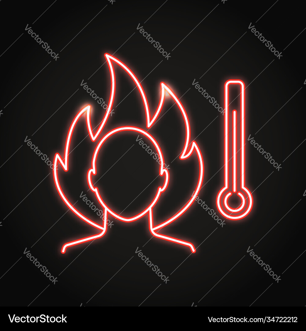 Neon high temperature icon in line style Vector Image