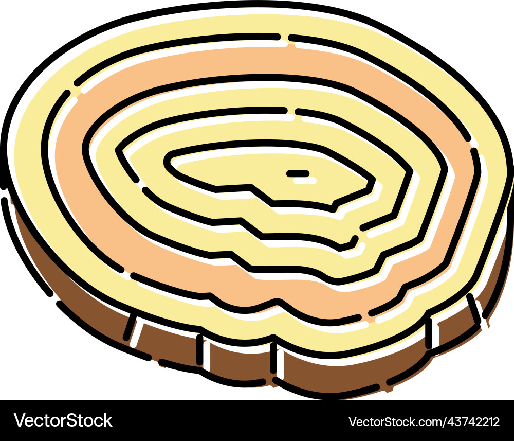 Piece wood timber color icon Royalty Free Vector Image