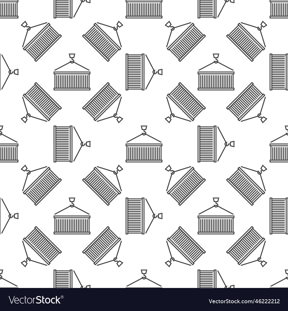 Shipping Container Delivery Concept Minimal Line Vector Image