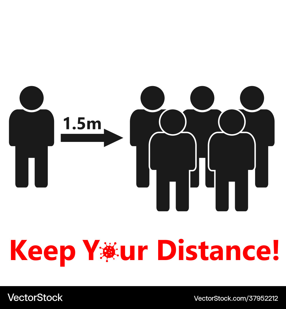 Social distancing icon isolated on white Vector Image