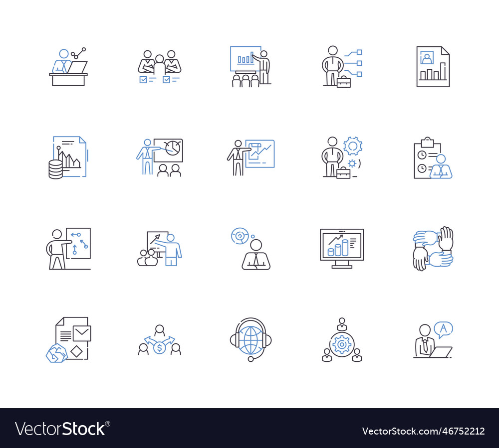 System design outline icons collection Royalty Free Vector