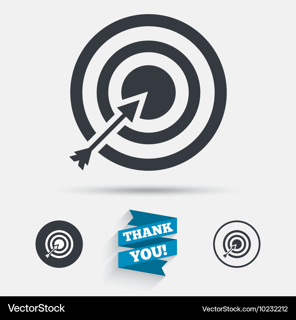 Target aim sign icon darts board symbol Royalty Free Vector