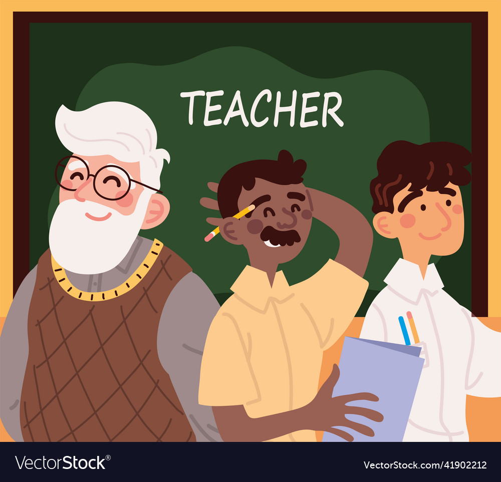 Teachers male portrait Royalty Free Vector Image