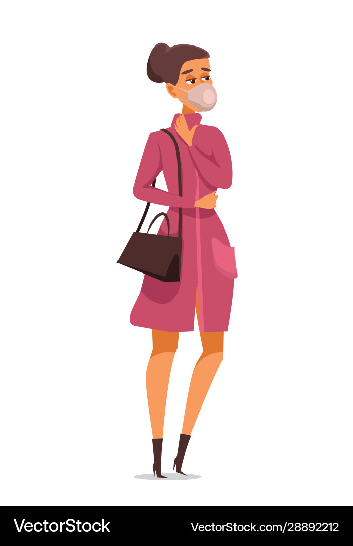 Woman in face mask flat Royalty Free Vector Image