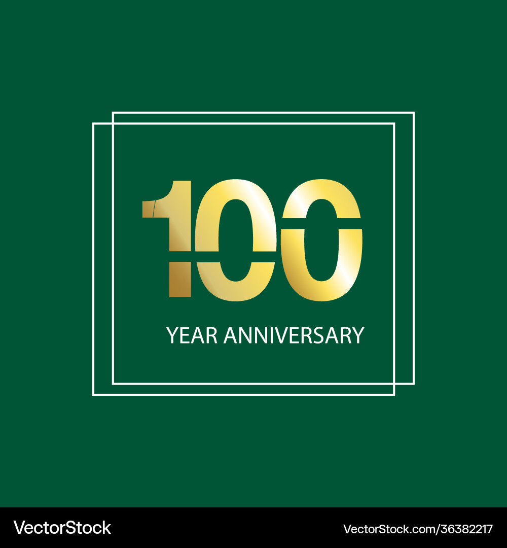 100 year anniversary celebration logo 100th Vector Image