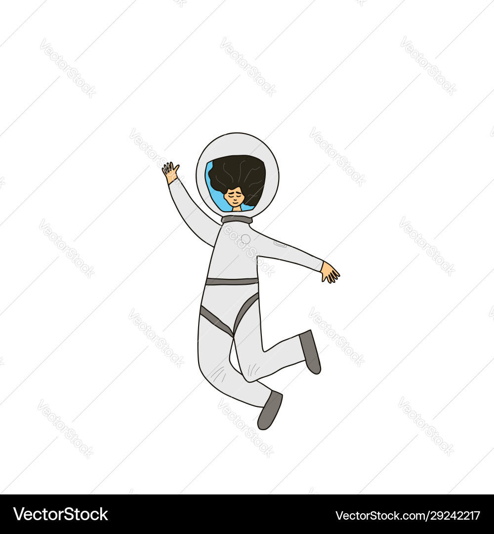 Astronaut in open space man floating in universe Vector Image