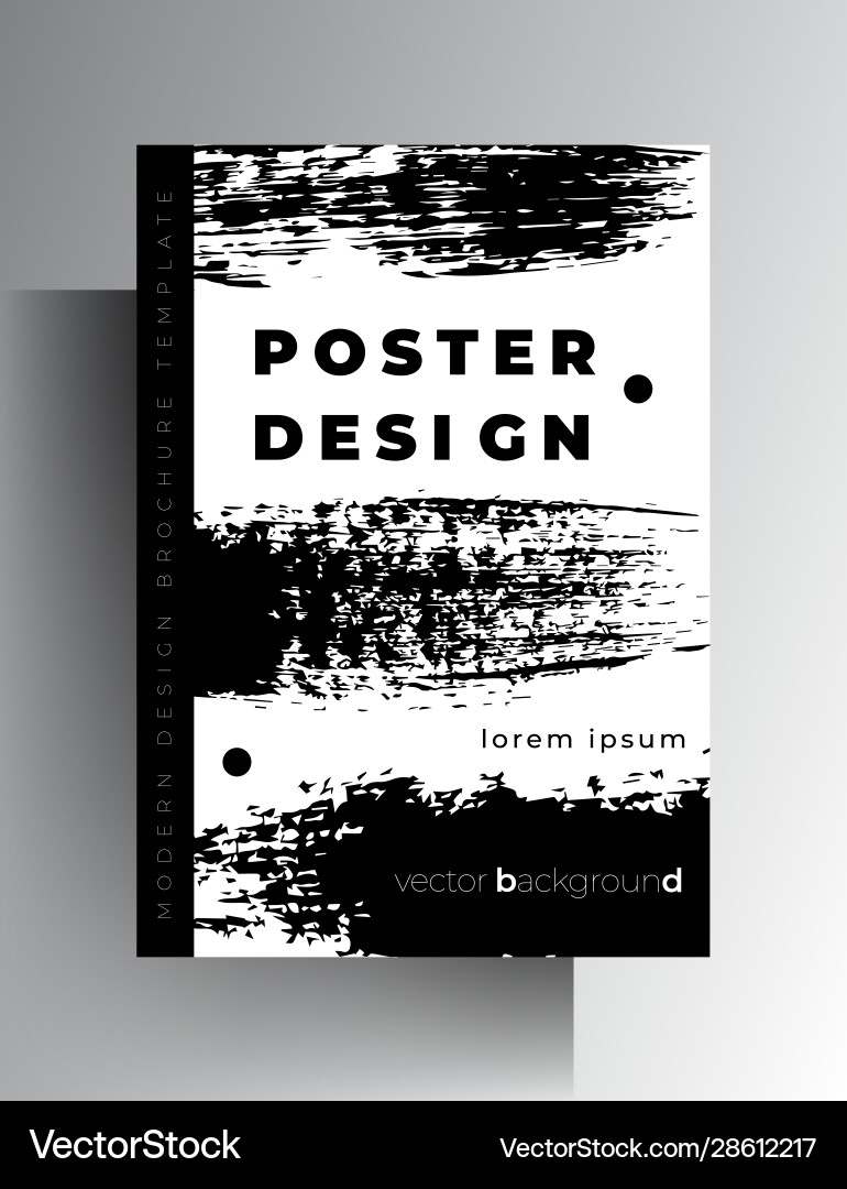 Black and white design template poster cover Vector Image