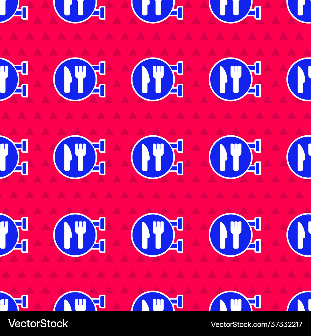 Blue cafe and restaurant location icon isolated Vector Image