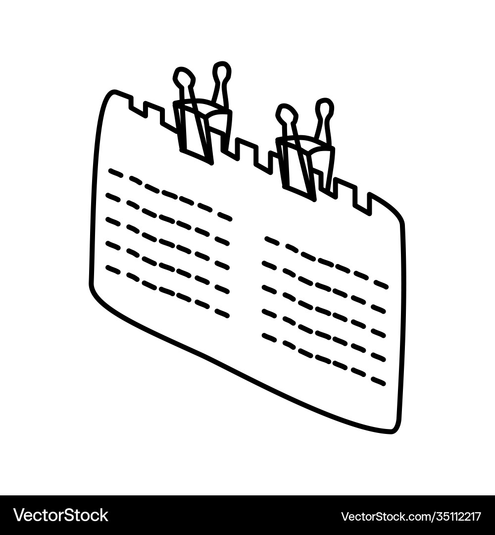 Calendar icon doodle hand drawn or outline Vector Image