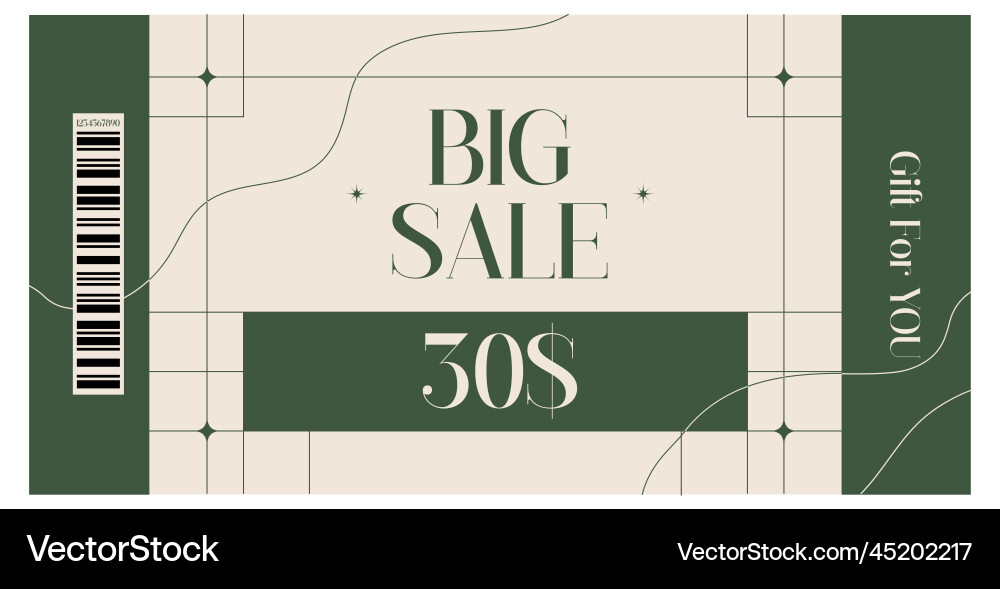 Discount coupon banner template with modern Vector Image