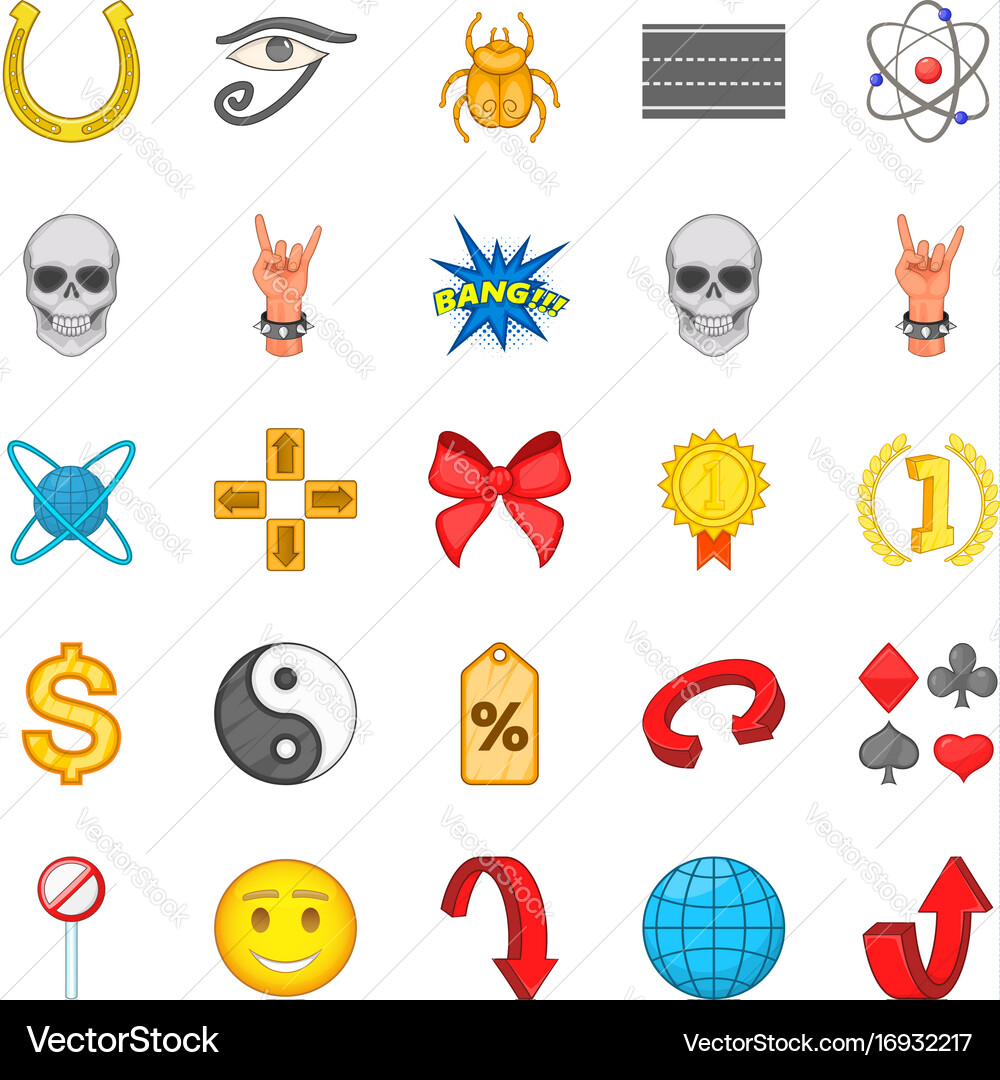 Graphic element icons set cartoon style Royalty Free Vector