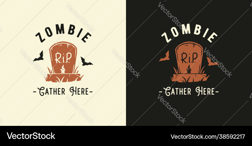 Halloween headstone zombie for print Royalty Free Vector
