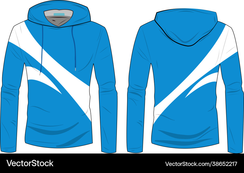 Hood jacket coat template sweatshirt casual Vector Image